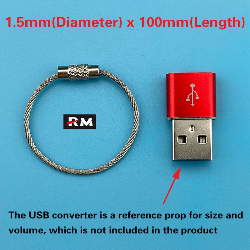 20PCS EDC Stainless Steel Wire Keychain Ring Key Cable Key Ring Locking ...