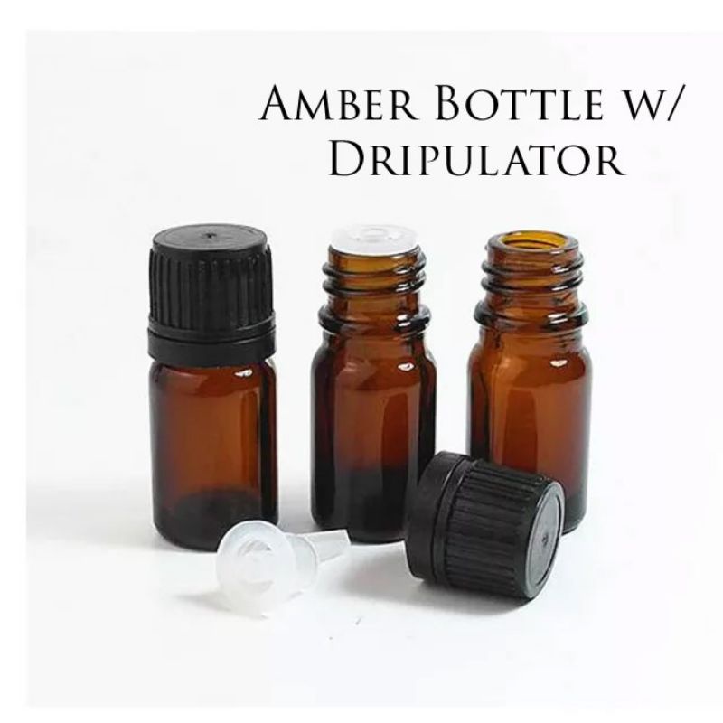5pcs Amber Glass Bottle with Dripulator Euro Dropper Orifice Reducer ...