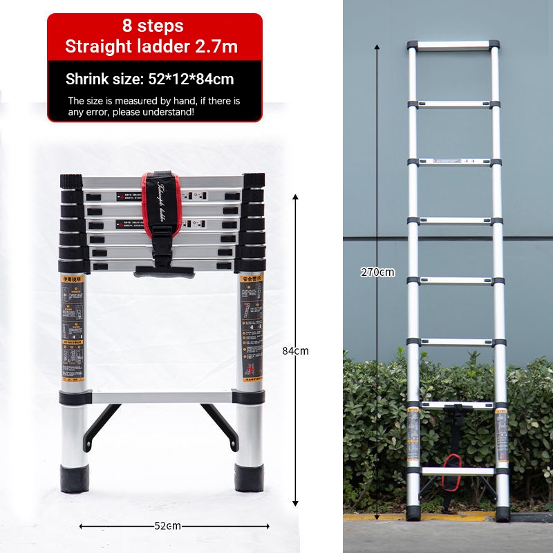 Lifting straight ladder multifunctional telescopic ladder home ladder ...