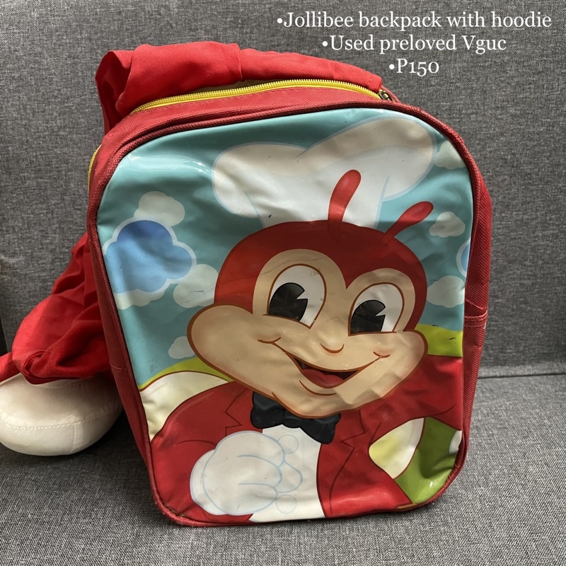 Hoodie bag for kids from Jollibee Medium size Red Color Preloved ...