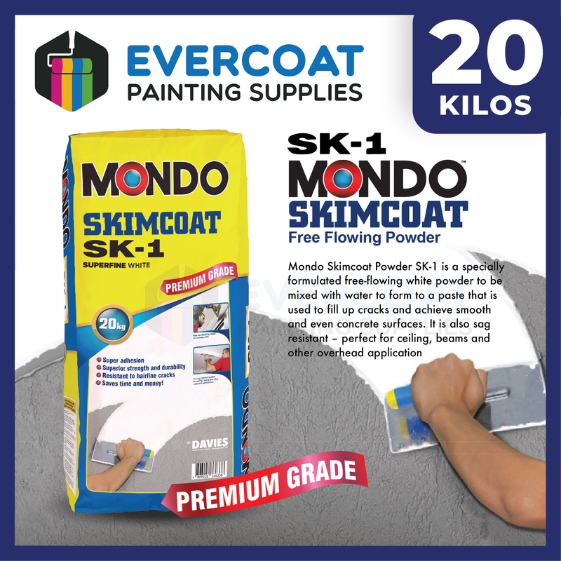 SK-1 Mondo Skimcoat Superfine White Powder 20KG | Shopee Philippines