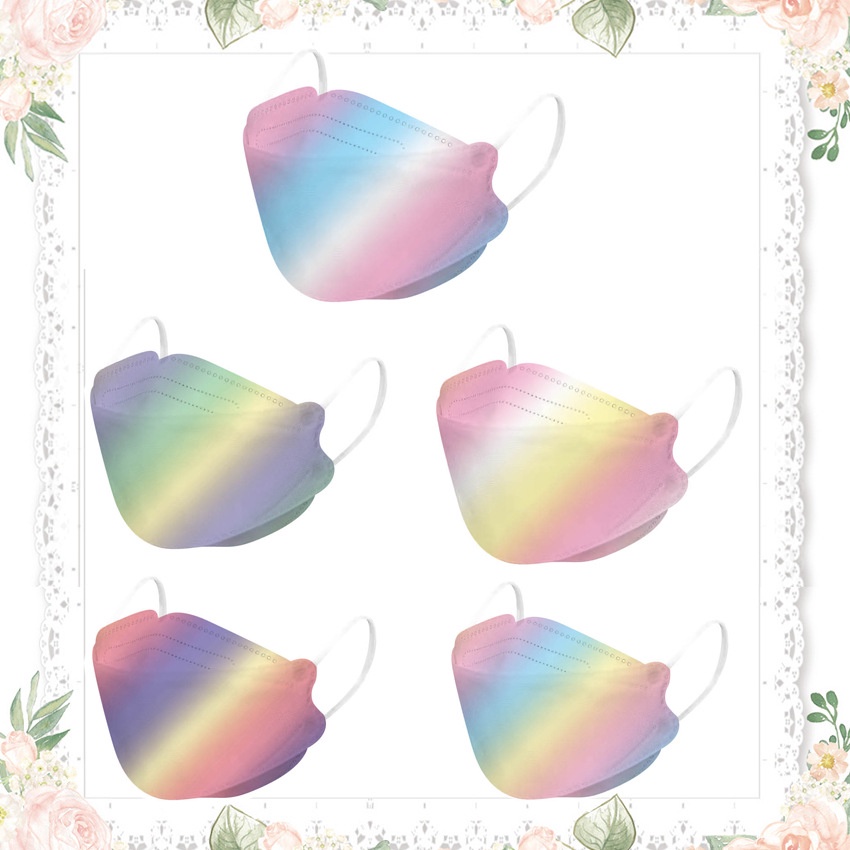 4Ply Adult Facemasks Disposable Rainbow Face Masks Outdoor Multicolor ...