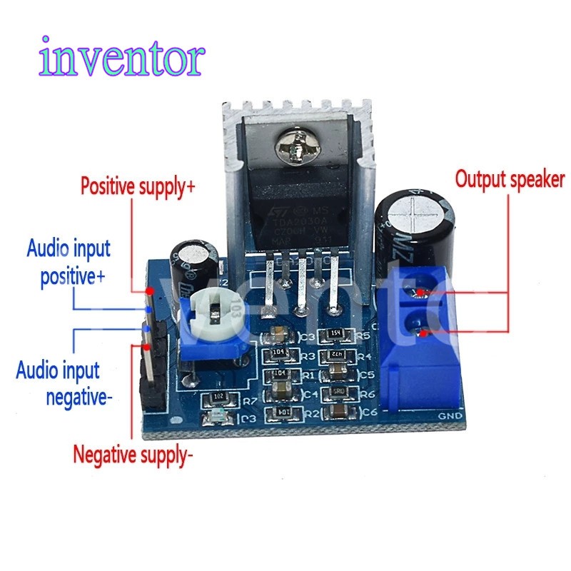 Audio Amplifier Board Module TDA2030 TDA2030A 6-12V 18W Single Amp ...