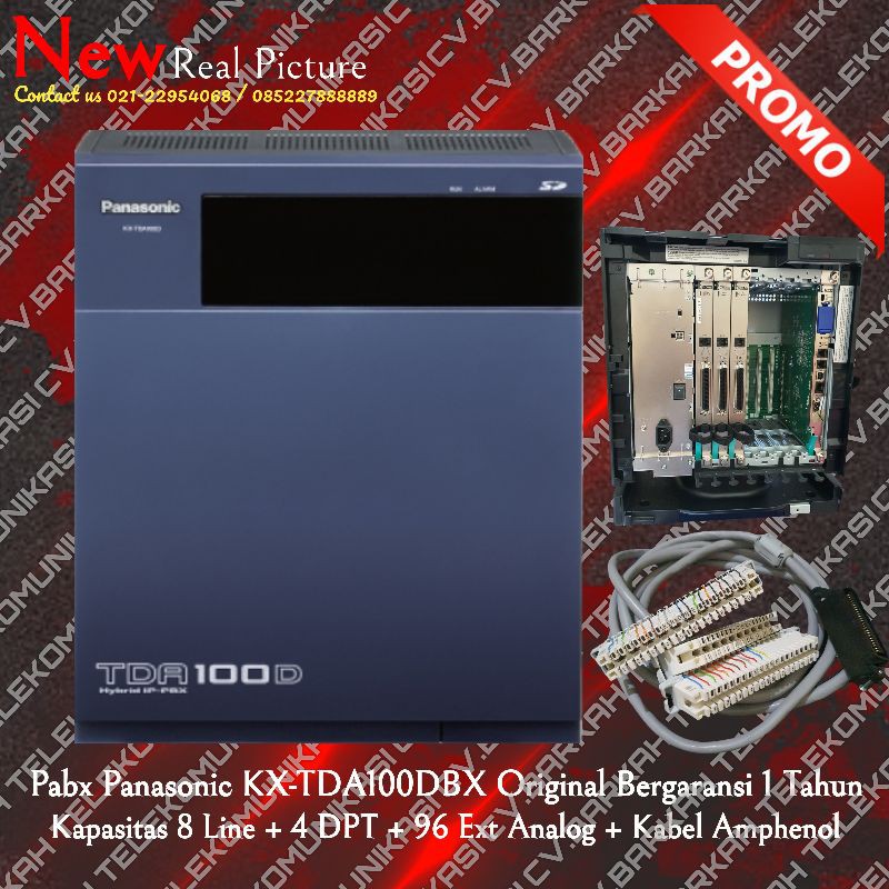 Pabx Panasonic Kx-Tda100D Kap. 8 Line 4 Dpt 96 Extension Analog Free ...