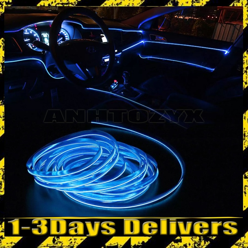 5 Meters Car Interior Lighting Auto LED Strip EL Wire Rope Auto ...