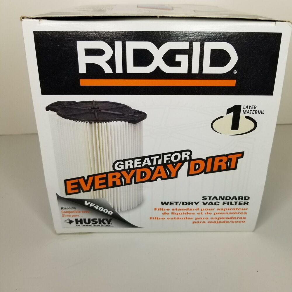 RIDGID Standard Vacuum Filter VF4000 Standard Wet/Dry Vac Filter WHITE ...