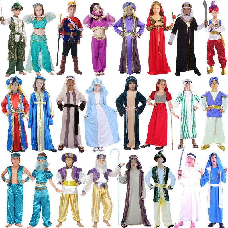 Halloween cos Children Men Women Arabic Clothes Girls Jasmine Princess ...