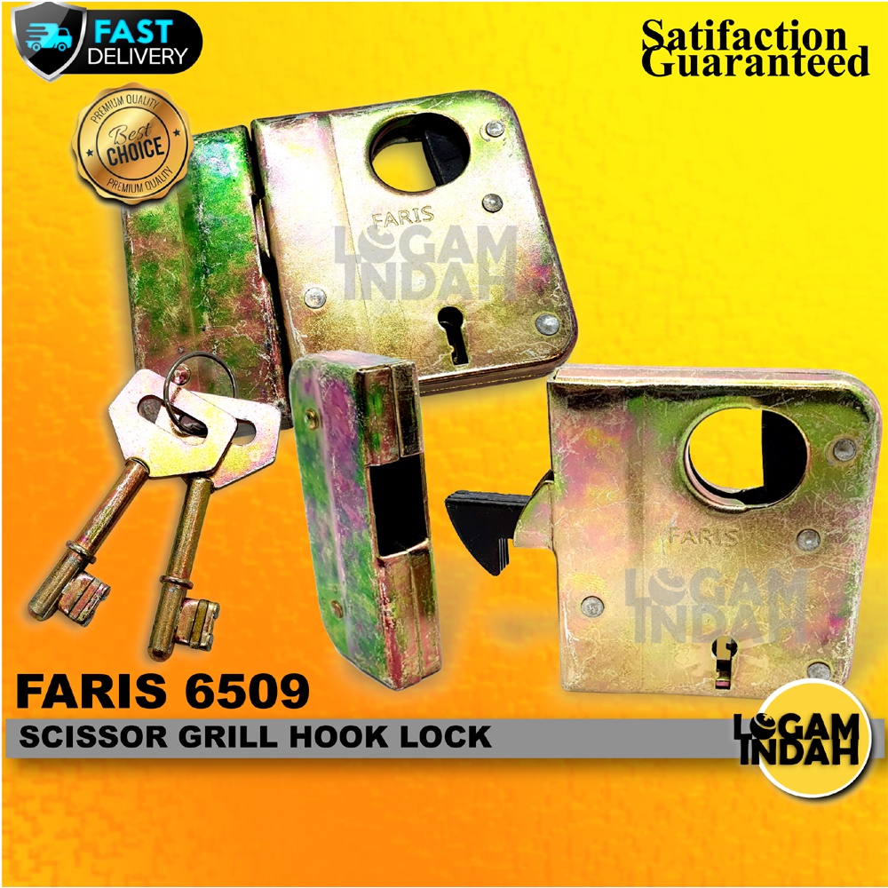 FARIS 6509 SCISSOR GRILL HOOK LOCK / GRILL HOOK LOCK (NO.4 ) | Shopee ...