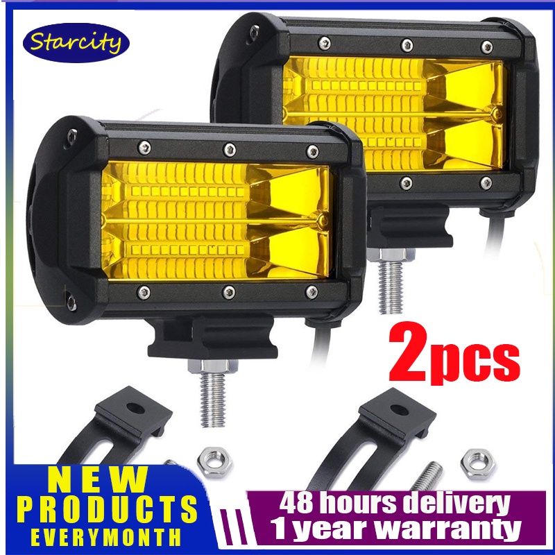 Fog Light 72W Yellow Led Light Bar Lamp Offroad Work Waterproof Jeep ...