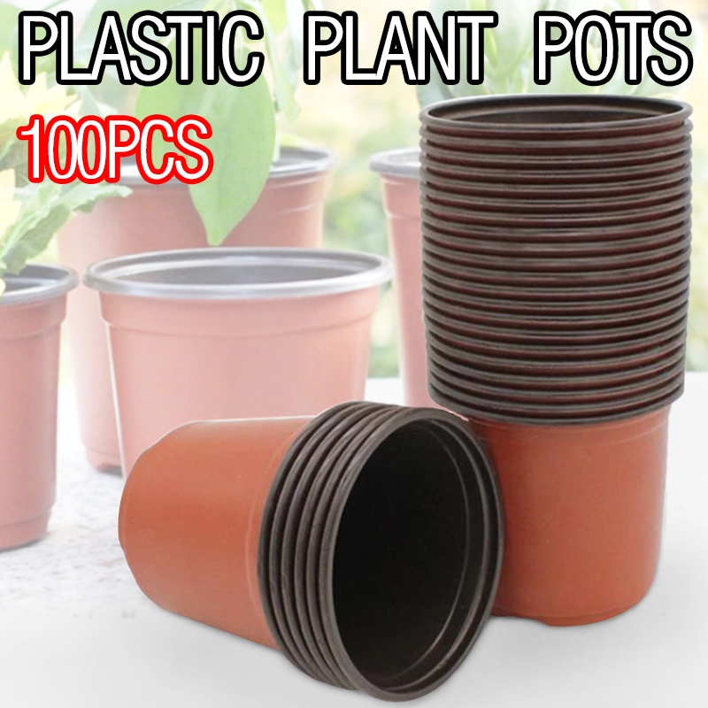 50pcs Seedling Planting Dual Color Nursery Flower pot Plastic Plant ...