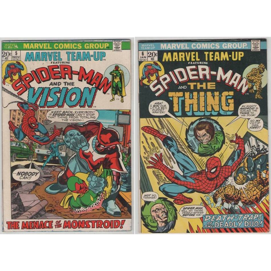Marvel Team-Up 5-6 set (1972-73) VG- Puppet Master arc. Spider-Man ...