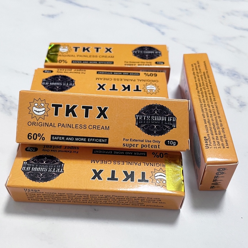Original 60% Yellow TKTX Tattoo Cream 10g Semi Permanent 100% Numbing ...