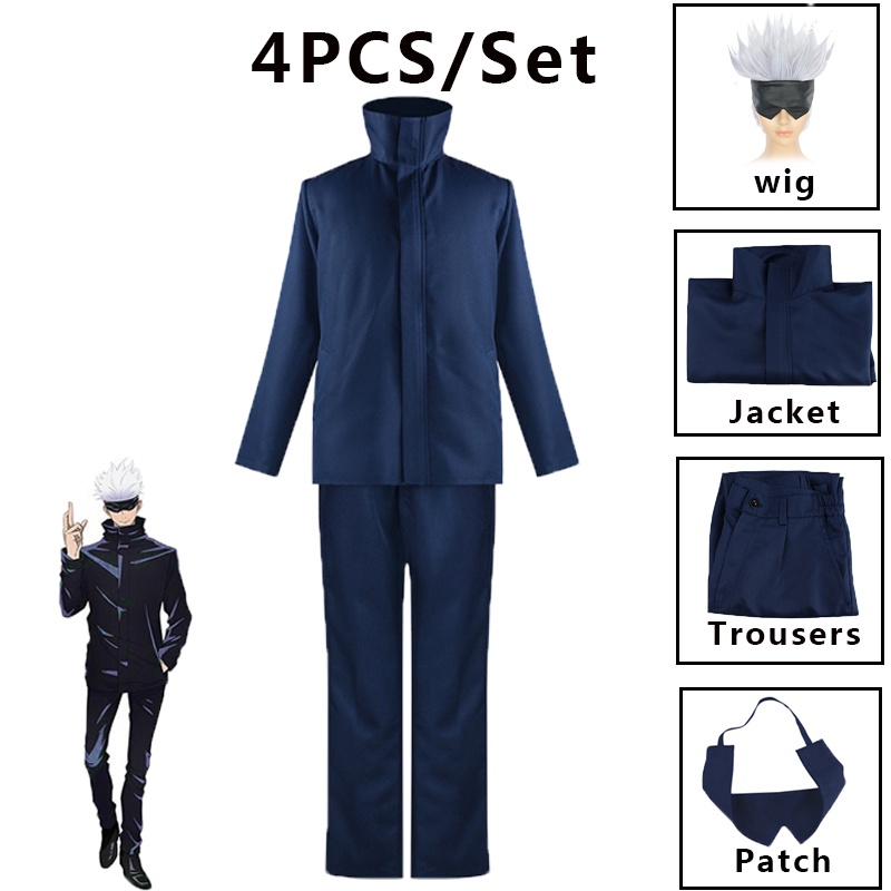 Anime Jujutsu Kaisen Cosplay Costumes Gojo Satoru Set Halloween Party ...
