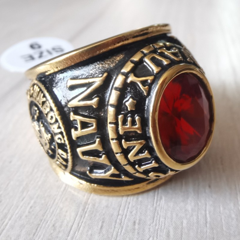 Stainless Steel Fashion Accessories PH NAVY Bull Ring for Men Gift Size ...