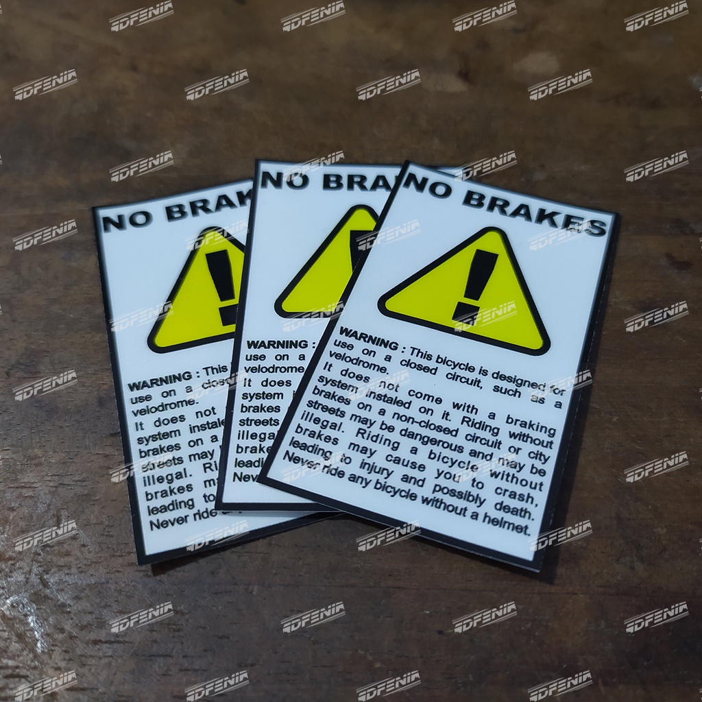 Decal Sticker NO BRAKES Fixie Fixed Gear Sticker NO BRAKES 700c ...