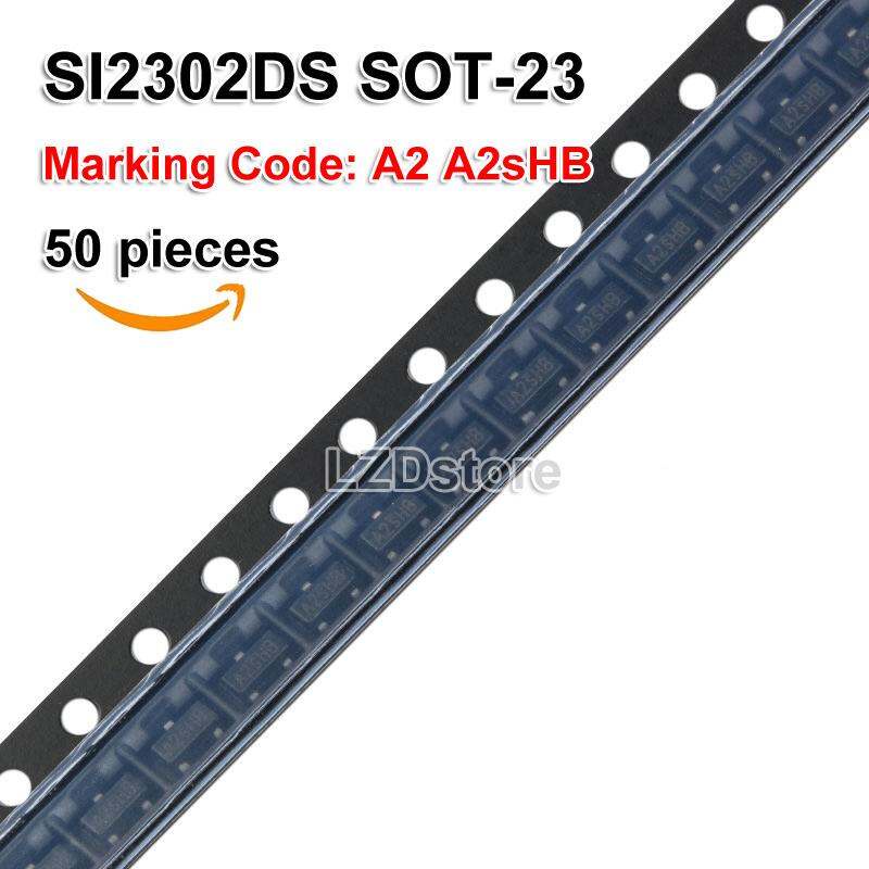 50pcs SI2302DS SOT-23 SI2302 SOT23 SI2302DS-T1-E3 SMD N-Channel MOSFET ...