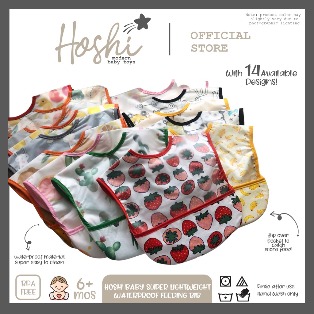 Hoshi Baby Cozy Super Lightweight Waterproof Feeding Bib with Crumb ...