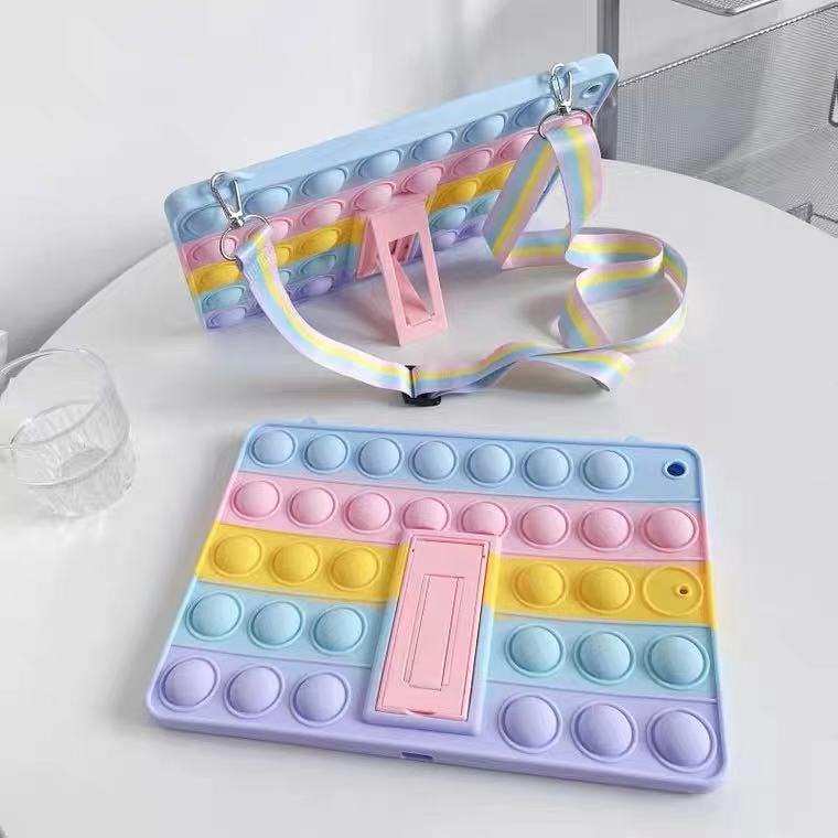 Pop it Tablet Rainbow Silicone Case W Stand Holder at strap HuaWei ...