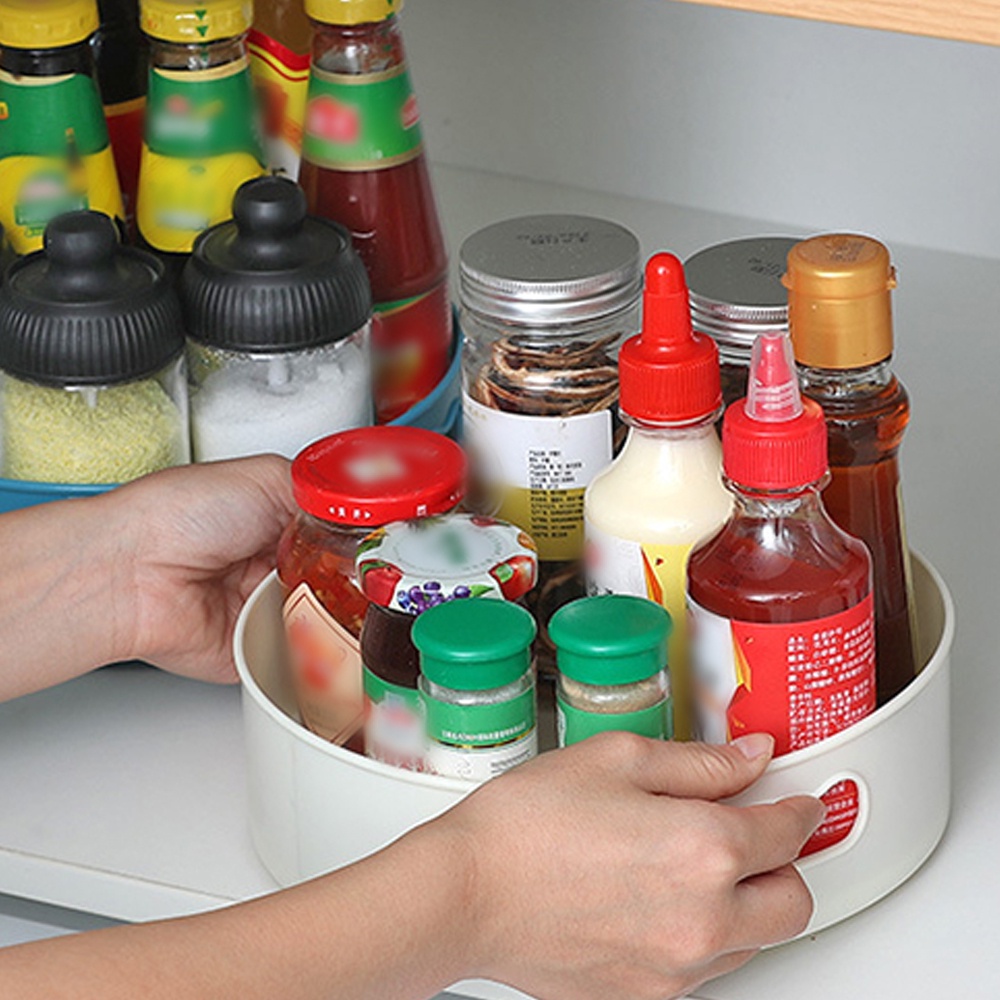 Kitchen Spice Rack Multifunctional 360 Lazy Plastic Turntable Organizer ...