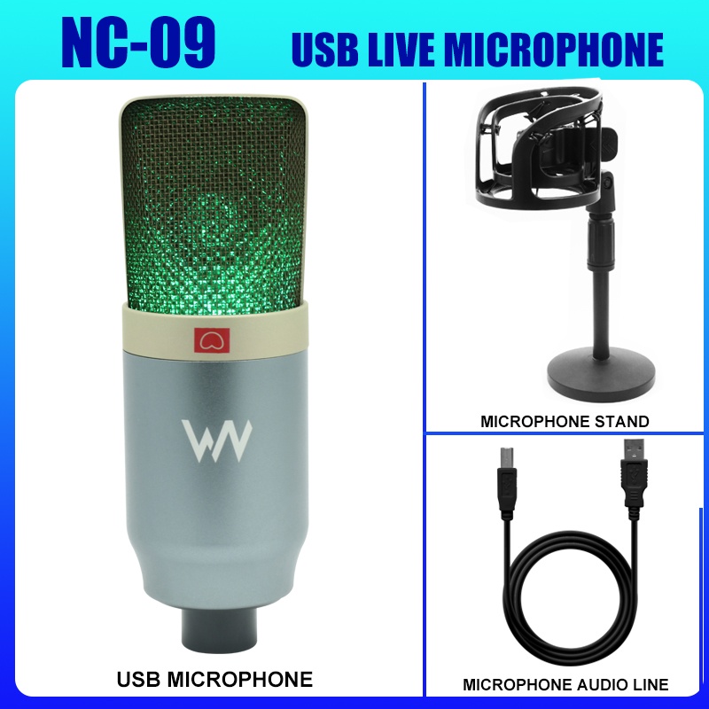 USB condenser microphone kit for PC Youtube Studio recording 192khz LED ...
