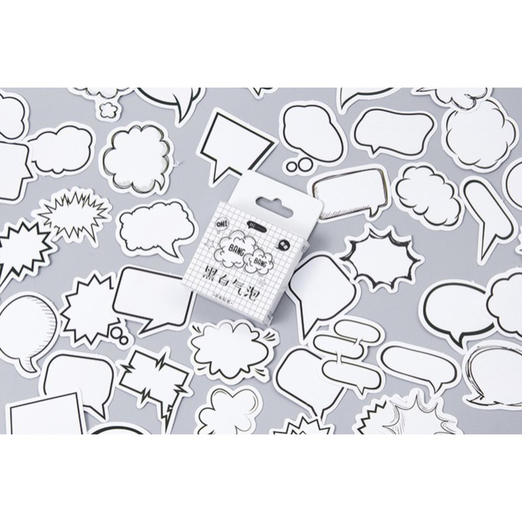 Comic/manga dialogue box mini sticker set | Shopee Philippines