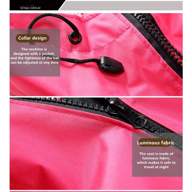 JBEE B-933 Raincoat for Women Jacket Breathable Reflective Hooded ...