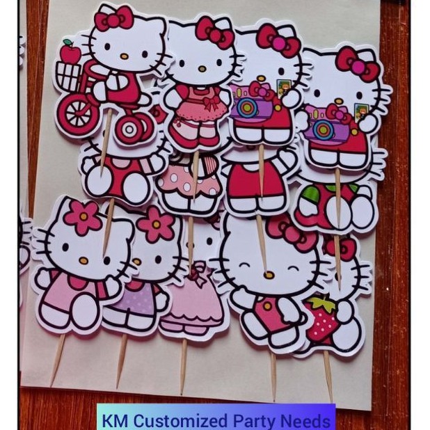 Hello Kitty Cupcake Topper (12pcs./pack Assorted Design) | Shopee ...