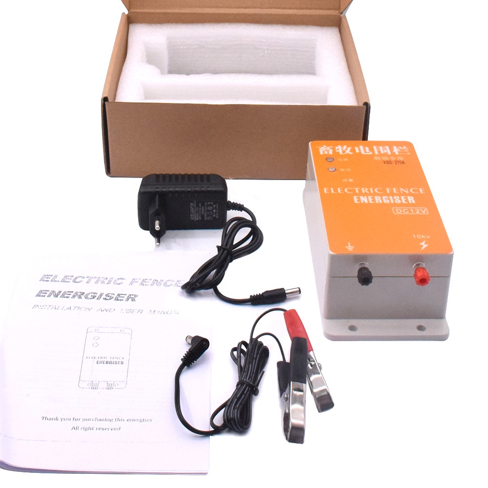 10KM Electric Fence Solar Energizer Charger Controller High Voltage ...