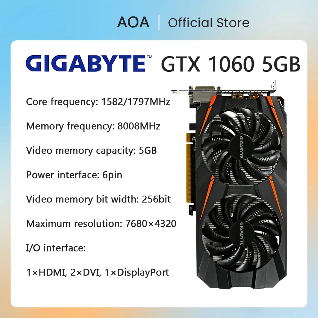 kAuTGigabyte Gtx 1060 Windforce Oc 5g Graphics Cards Video Card Gpu Map For Nvidia Geforce ...