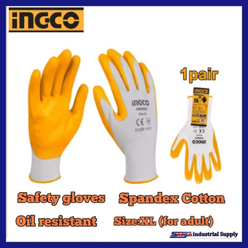 Ingco Safety Gloves (NITRATE RUBBER GLOVES) HGNG01 | Shopee Philippines