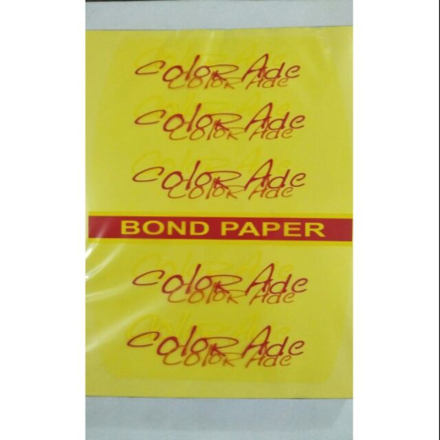 COLOR ADE Colored Bond Paper | Shopee Philippines