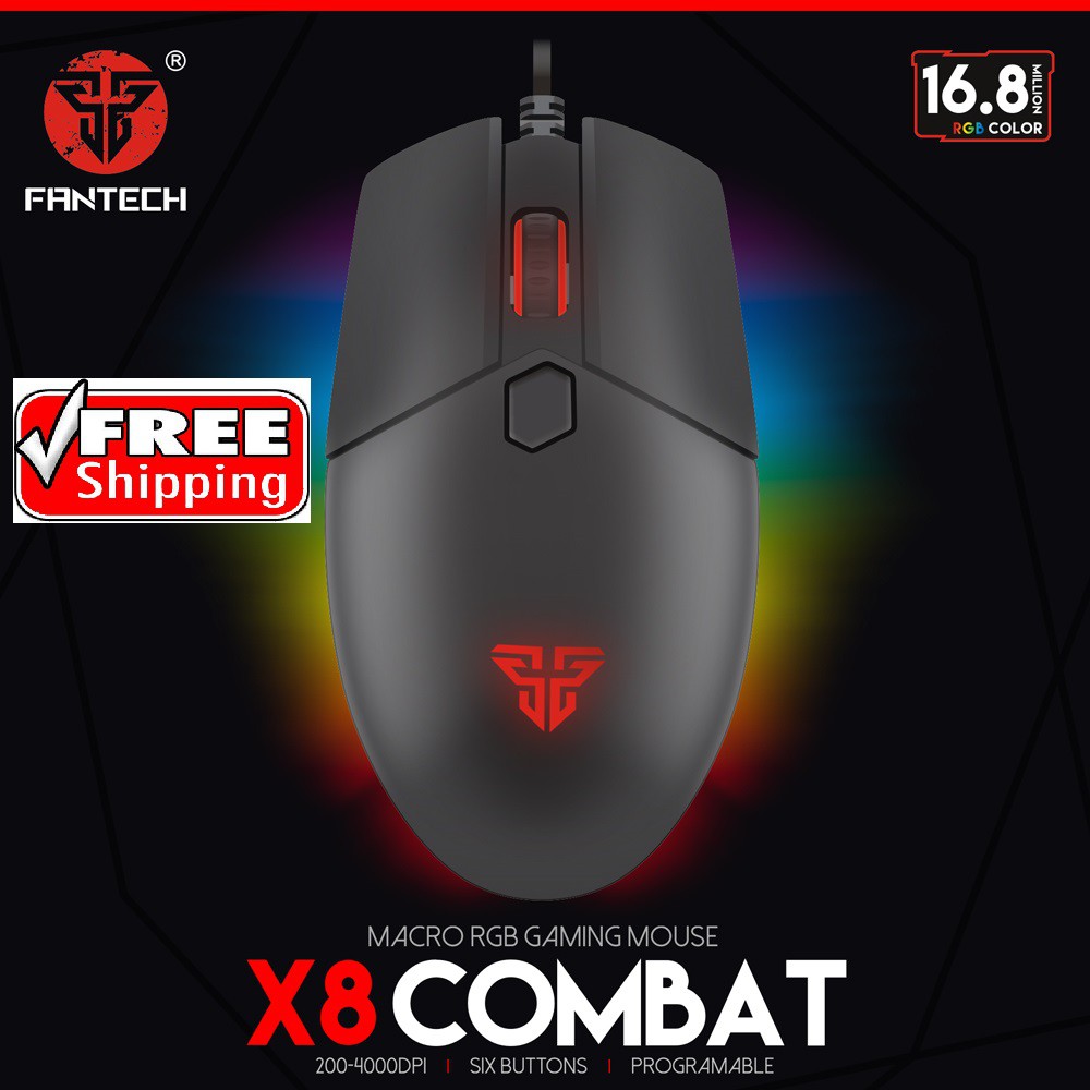 100% LEGIT FANTECH X8 COMBAT RGB GAMING MOUSE | Shopee Philippines