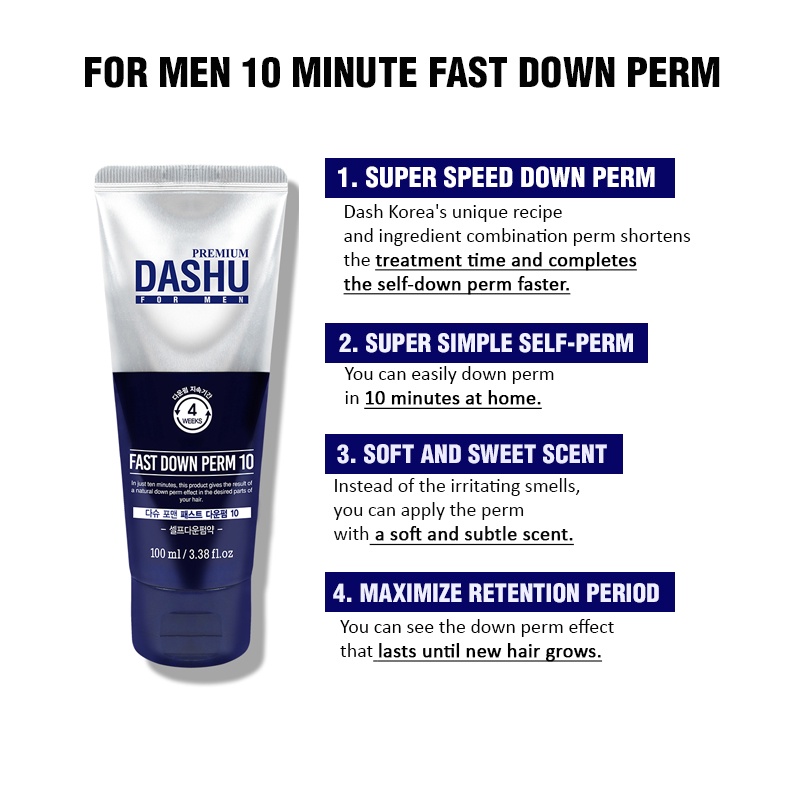 [DASHU] For Men Premium Fast Down Perm 10 100ml (settle messy side hair ...