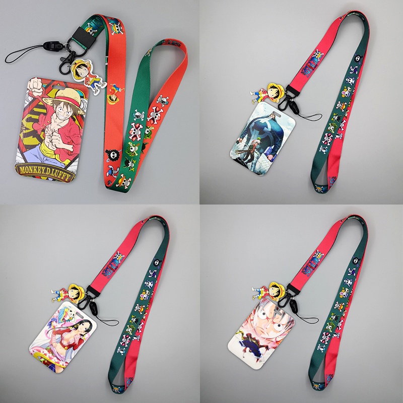 Anime Figure One Piece Luffy Pvc Card Cover Student Campus Card Cartoon ...