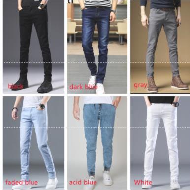 6 Color Men′S Denim Pants STRETCHABLE Skinny | Shopee Philippines