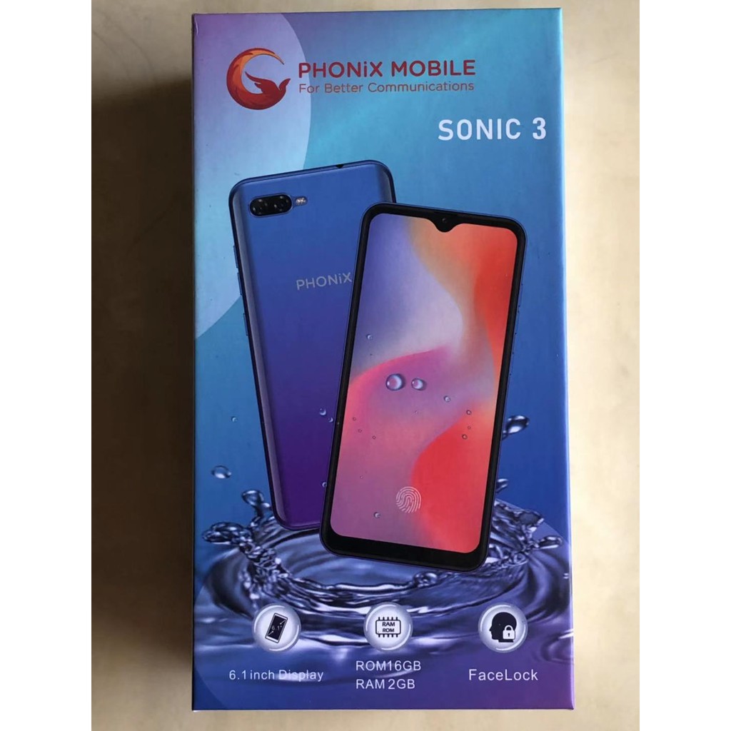 Original PHONIX MOBILE SONIC 3 16GB+2GB (Free tempered glass + Jelly ...