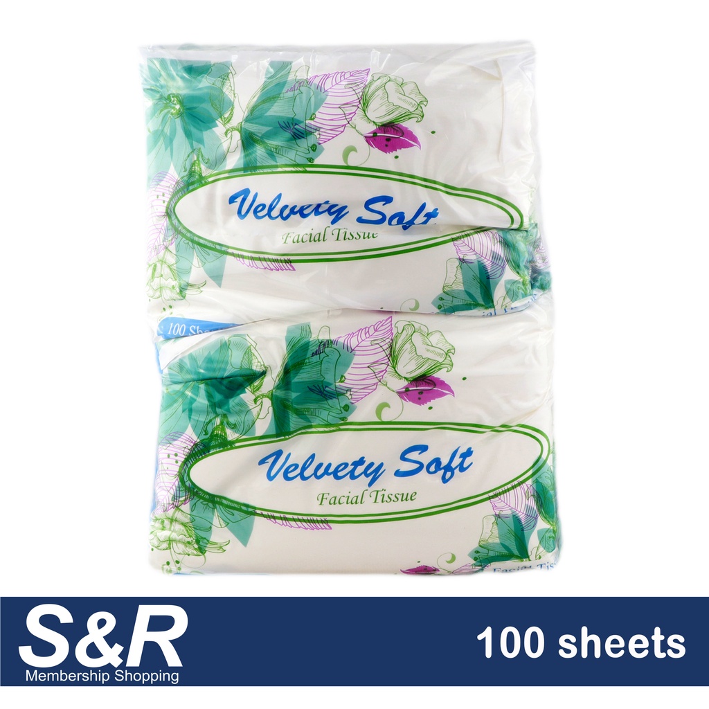 S&R Velvety Soft Facial Tissue 100 Sheets | Shopee Philippines