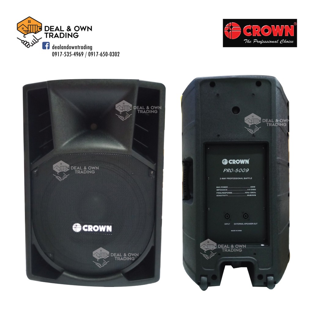 Crown PRO-5009 15inch 2Way 600W Speaker (sold per pc) | Shopee Philippines