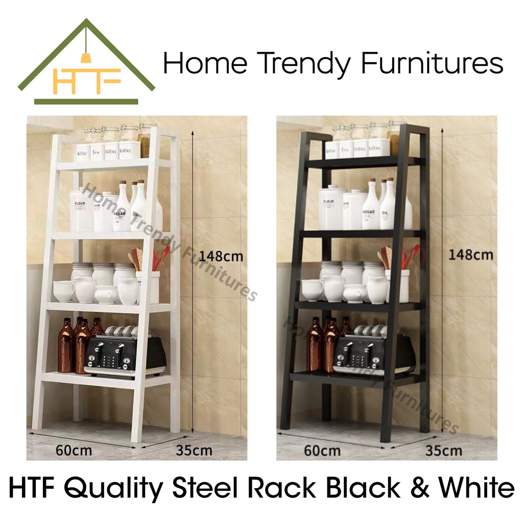4-Tier Multipurpose Shelf Shelves Rack Rak Besi Home Living Office A ...
