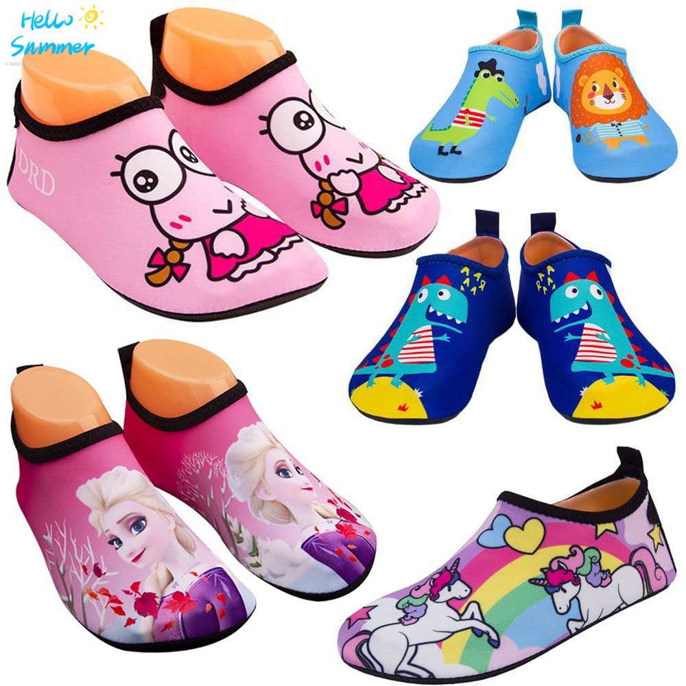 Ready Stock Kids Water Barefoot Shoes Boy Girls New Design Rubber Anti ...