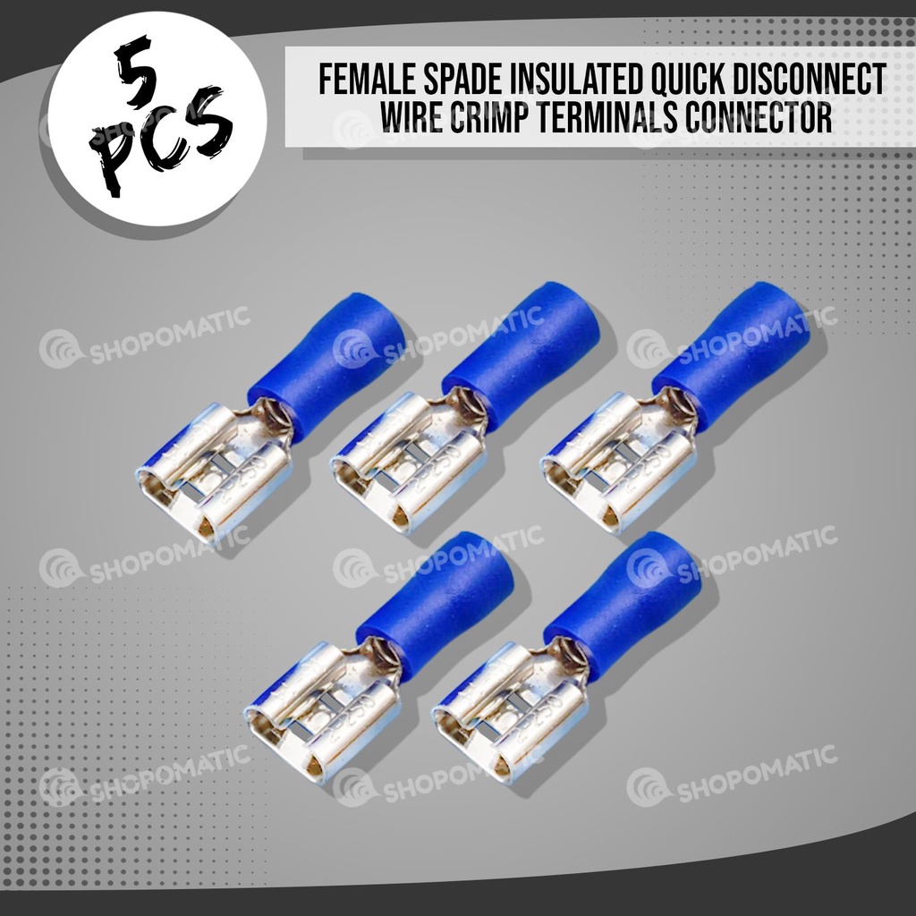 🟧 5PCS Female spade insulated quick disconnect wire crimp terminals ...