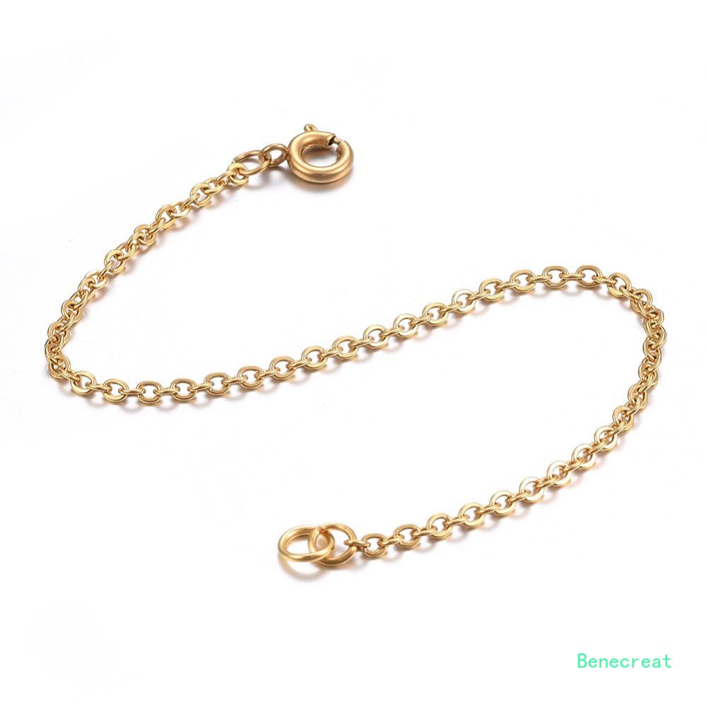 5pc 304 Stainless Steel Chain Extender with Spring Clasp Golden 77mm ...