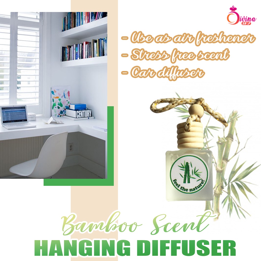 Hanging Diffuser Bamboo Scent Air Freshener, Car diffuser, Removes Odor ...
