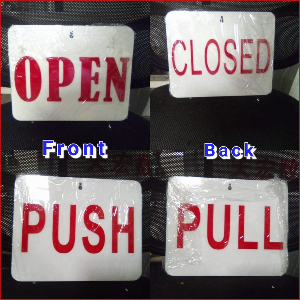 OPEN-CLOSED & PUSH-PULL Acrylic Signage (STRICTLY NO CANCELLATION ...