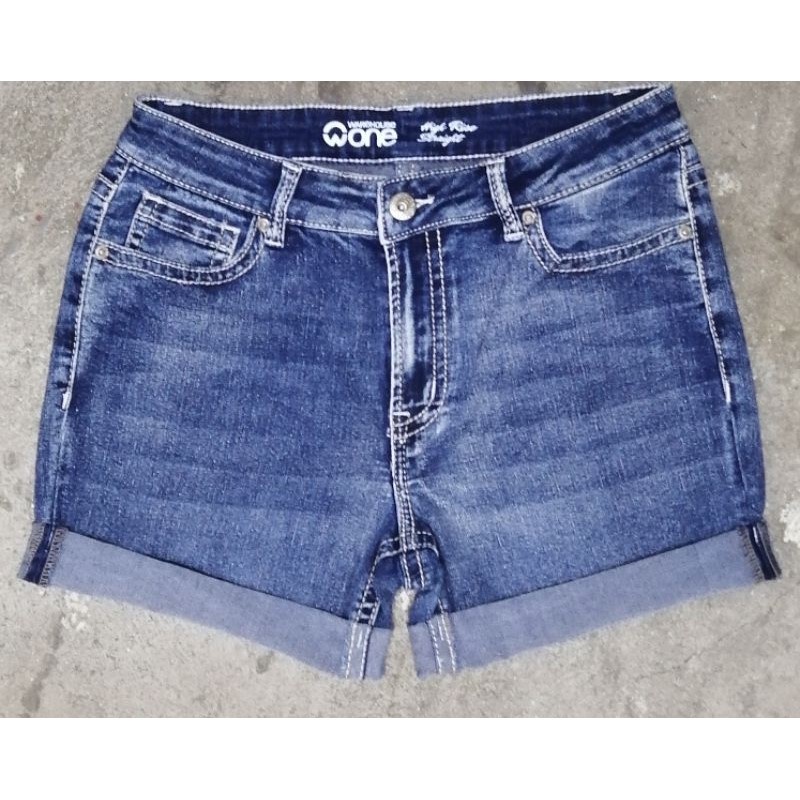 High Waist Short Denim Maong Short for women | Shopee Philippines