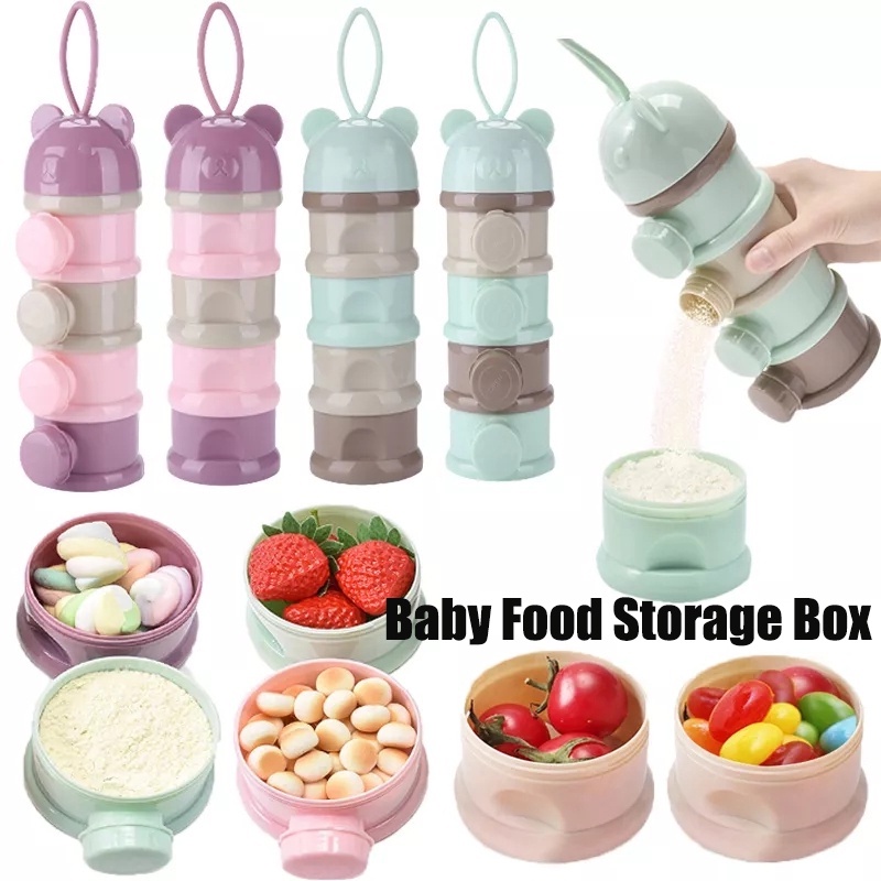 Baby Food Storage Box Portable 3/4Layers Infant Milk Powder Box Toddle ...