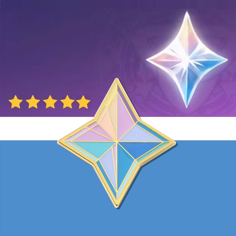 Hot Game Genshin Impact Primogem Enamel Brooch Metal Badge Pin Star ...