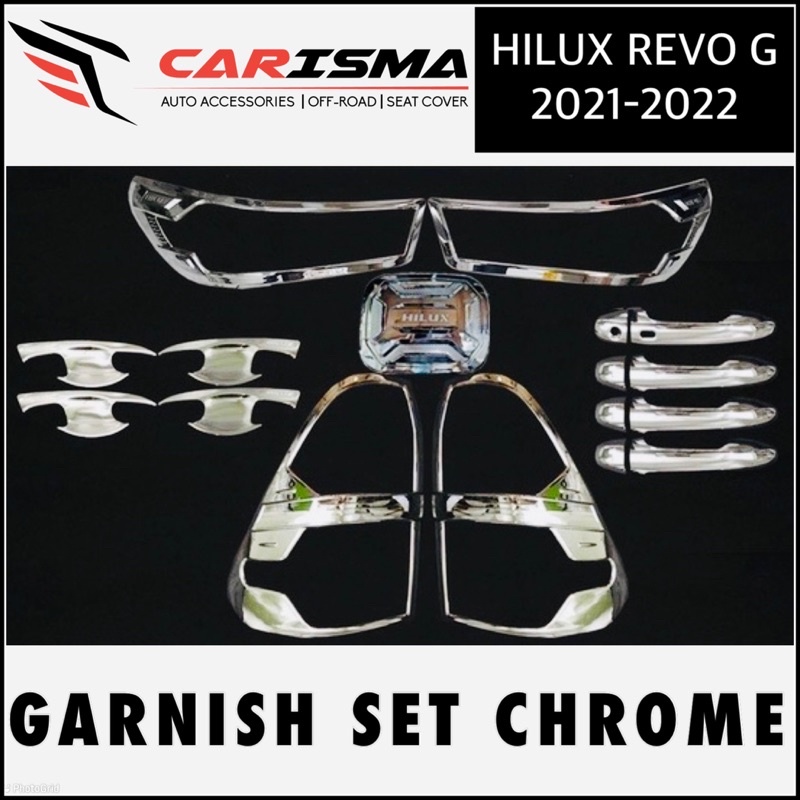 TOYOTA HILUX REVO G 2021-2022 GARNISH SET CHROME (hilux accessories ...
