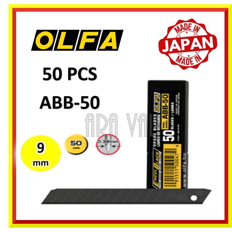 Olfa ABB-50 9mm Ultra Sharp Black Snap-off Blade made in japan | Shopee Philippines