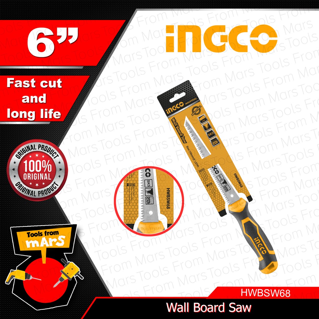 INGCO 6" Inch Wall Board Saw Panel Drywall Hand Saw Tree Wood Cutter ...